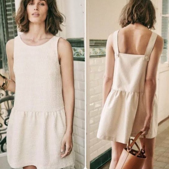 Sezane | Dresses | Sezane Lizzie Textured Jacquard Drop Waist Dress ...